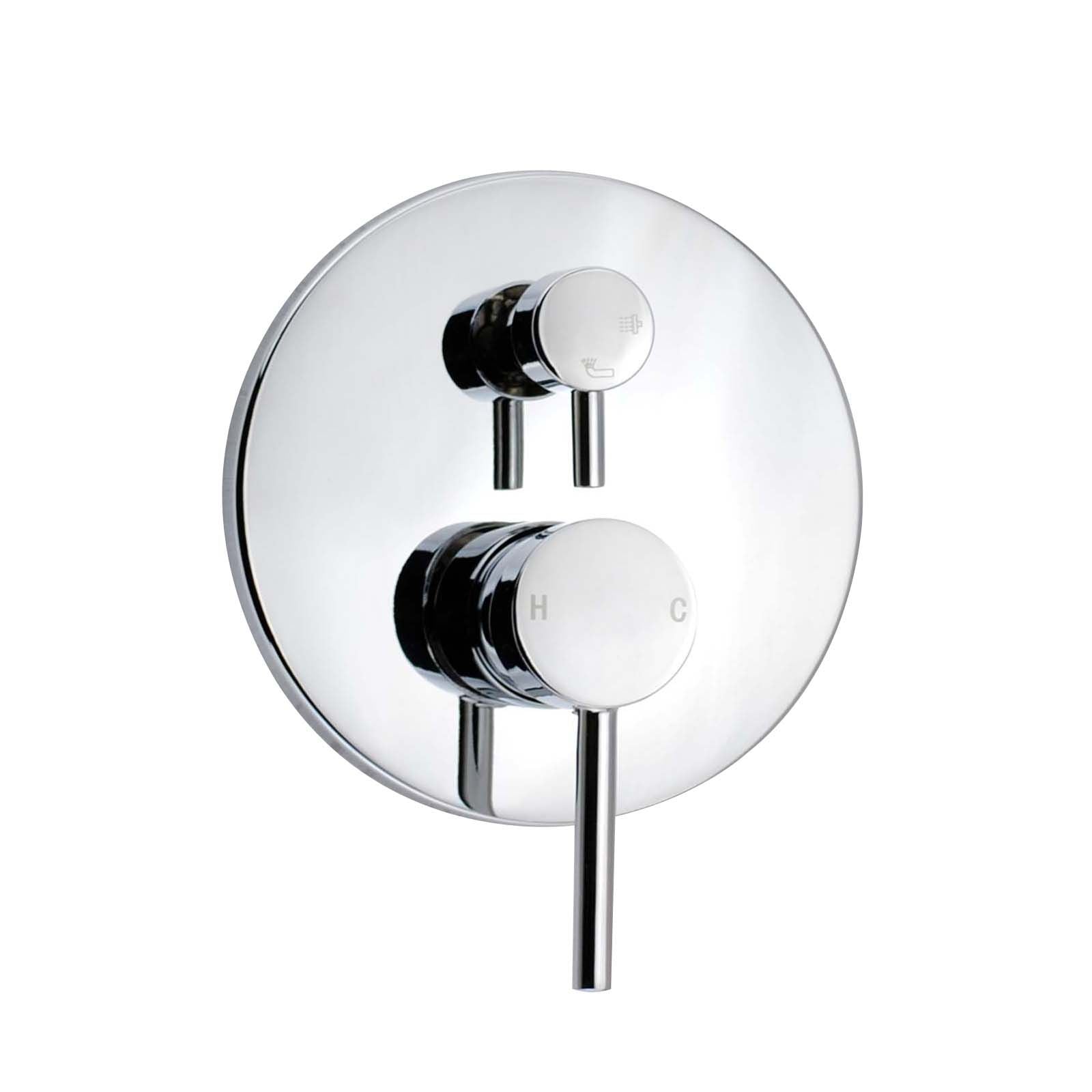 LUCID PIN ROUND WALL MIXER WITH DIVERTER – Plumbed